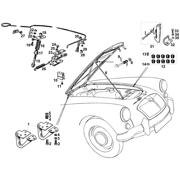 MGA Bonnet & Fixings | MGOC