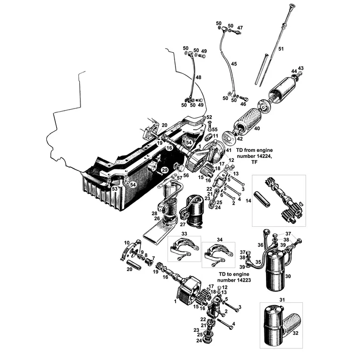 MG TD & TF Engine Parts | MGOC