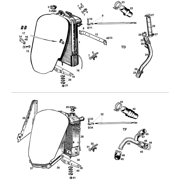 MG TD & TF Cooling Parts | MGOC